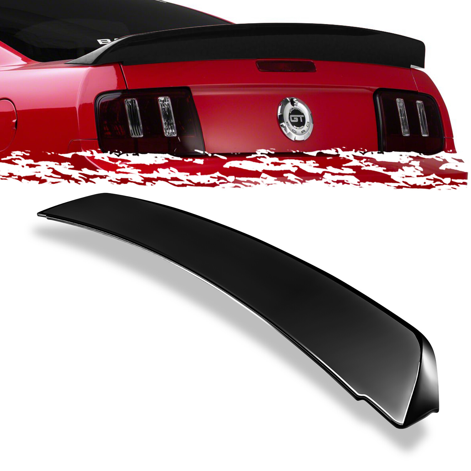 For 05-09 Mustang GT500 Duck Tail Style GLOSS Black Deck Lid Spoiler ...