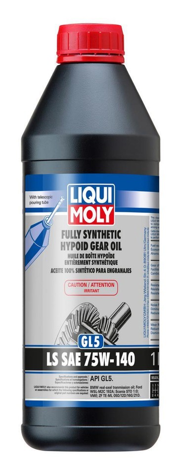 LIQUI MOLY Gear Oil - Fully Synthetic Hypoid Gear Oil (GL5) LS SAE 75W ...