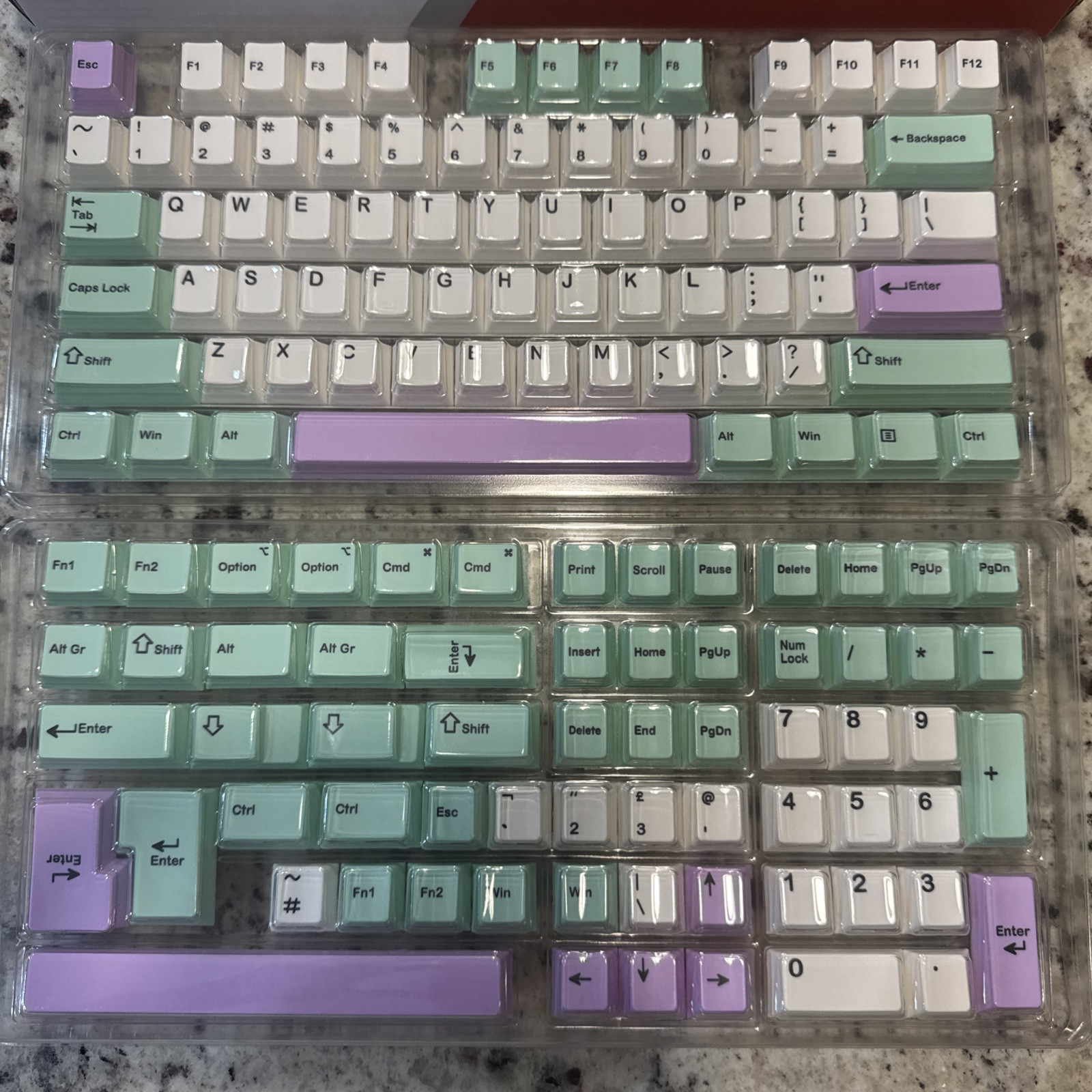 HK Gaming Dye Sublimation PBT Keycaps Mechanical Keyboard 139 Keys Mint ...