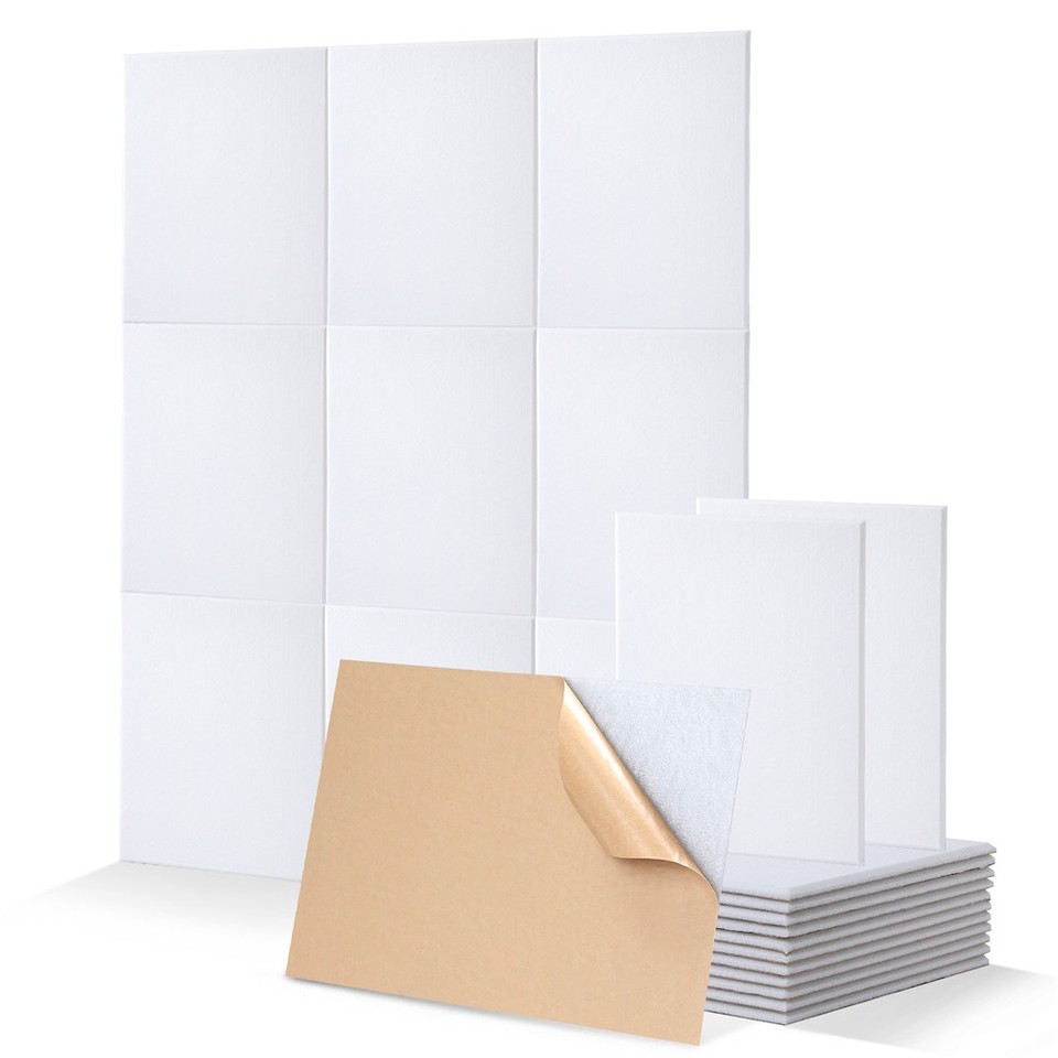 48X Acoustic Wall Panel Tiles Self-Adhesive Studio Soundproof Noise ...