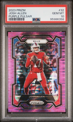 108804434 2023 Panini Prizm #32 Josh Allen Purple Pulsar Buffalo Bills ...