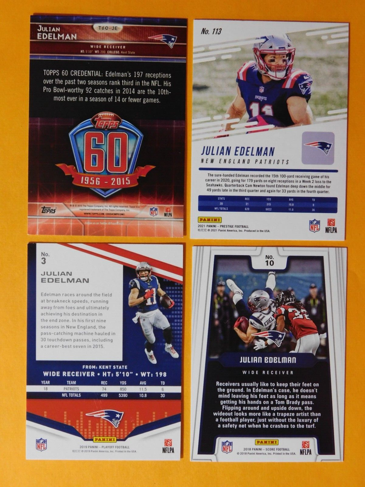 Julian Edelman 4 Card Lot W/Special Insert! | eBay