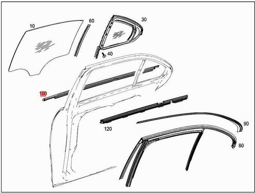 Genuine Sealing Rail MERCEDES W205 Saloon 2057303601 | eBay