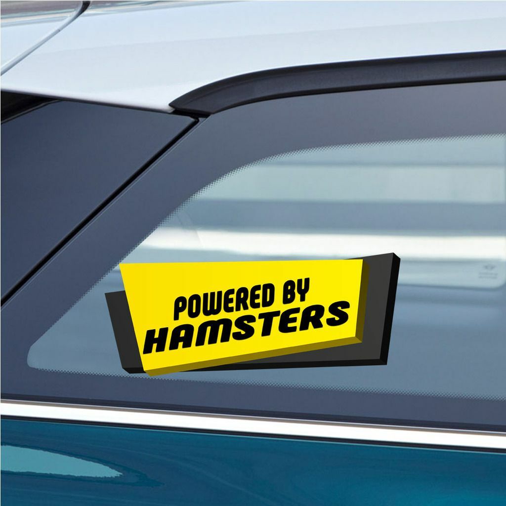 POWERED BY HAMSTERS Sticker Decal 3x8 inc | eBay