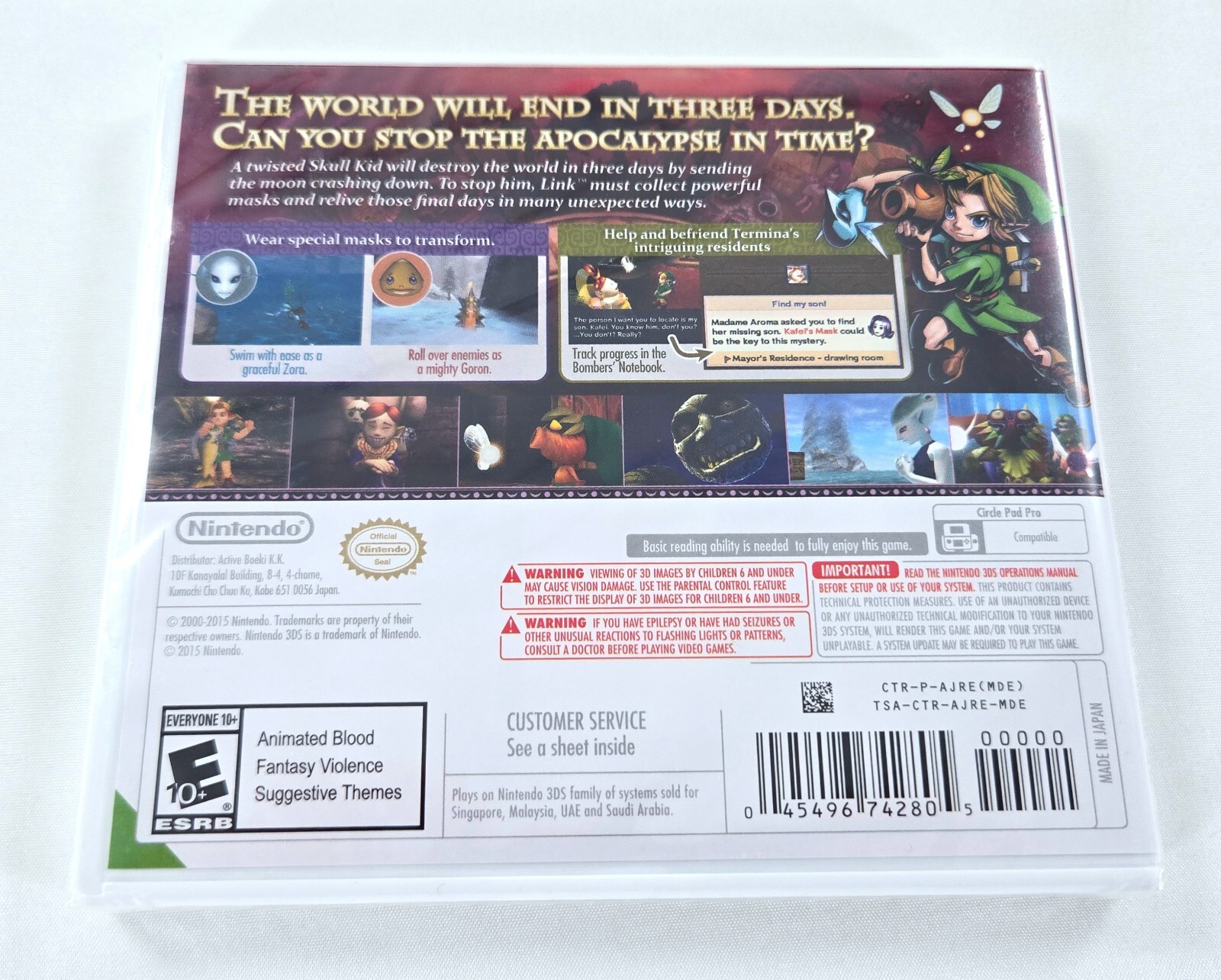 LEGEND OF ZELDA MAJORA'S MASK 3D NEW SEALED 2015 Authentic Nintendo 3DS