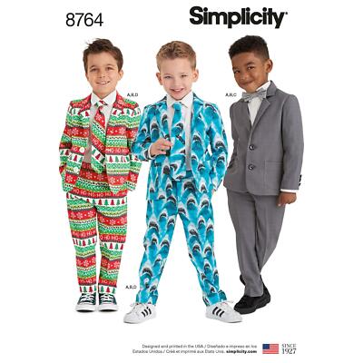 Simplicity Sewing Pattern 8764 Childs Boys Suit Ties Size 3-8 Uncut ...
