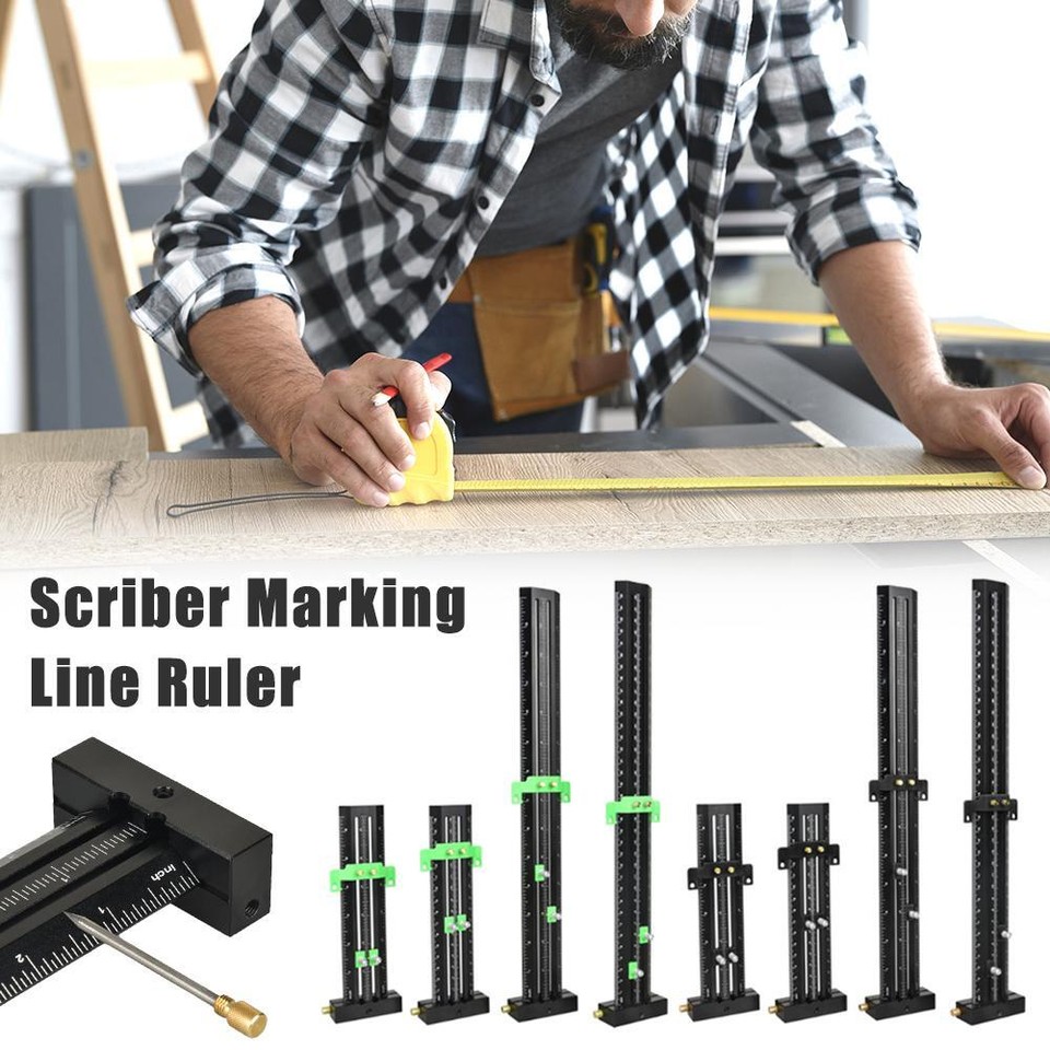 Scriber Marking Line Ruler T Type Woodworking Scriber Measuring Tool ...