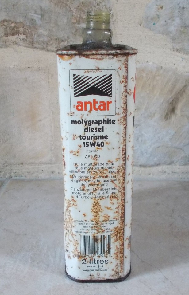Ancien Bidon d'Huile ANTAR Molygraphite Diesel Tourisme France Vintage ...