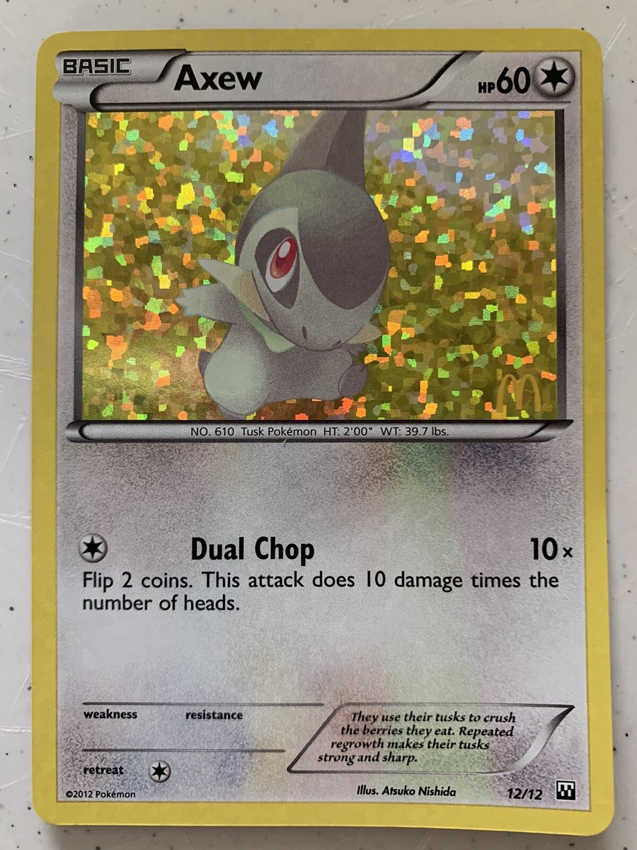 Axew Mcdonald's Pokemon Card