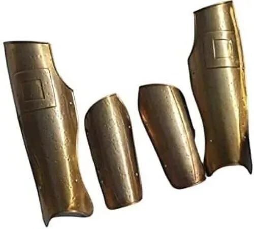 Medieval 300 Spartan Leg Guard Arm Armor Guard Brass Antique Set LARP ...