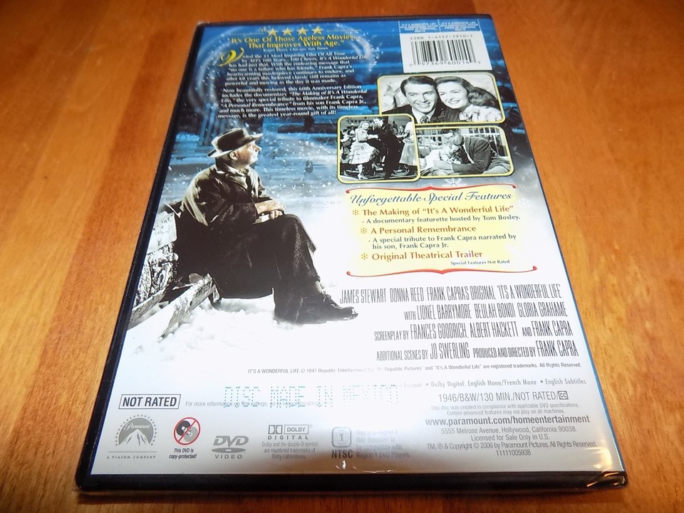 IT'S A WONDERFUL LIFE 60th Anniversary Edition James Stewart Donna Reed ...