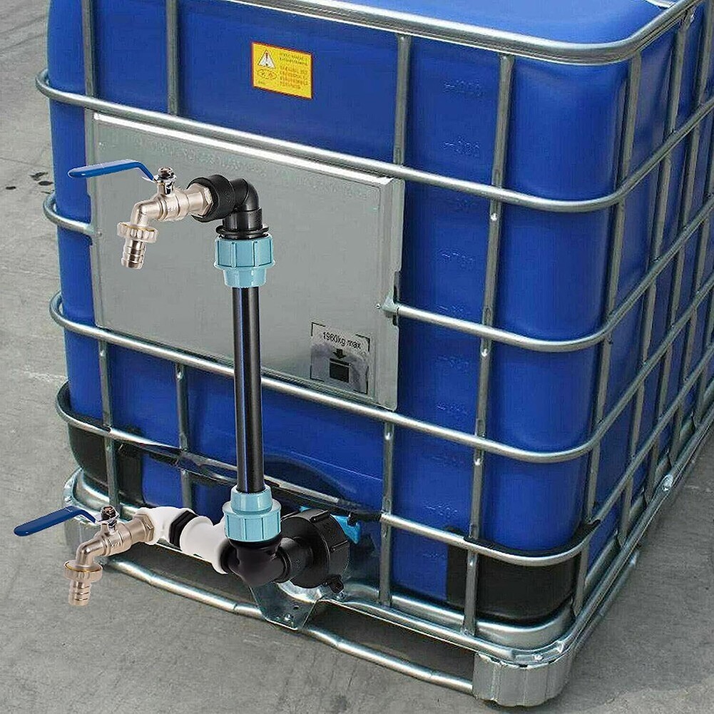 IBC Gooseneck 2x Brass Tap 3/4 Inch IBC Adapter S60 x 6 IBC Connection ...