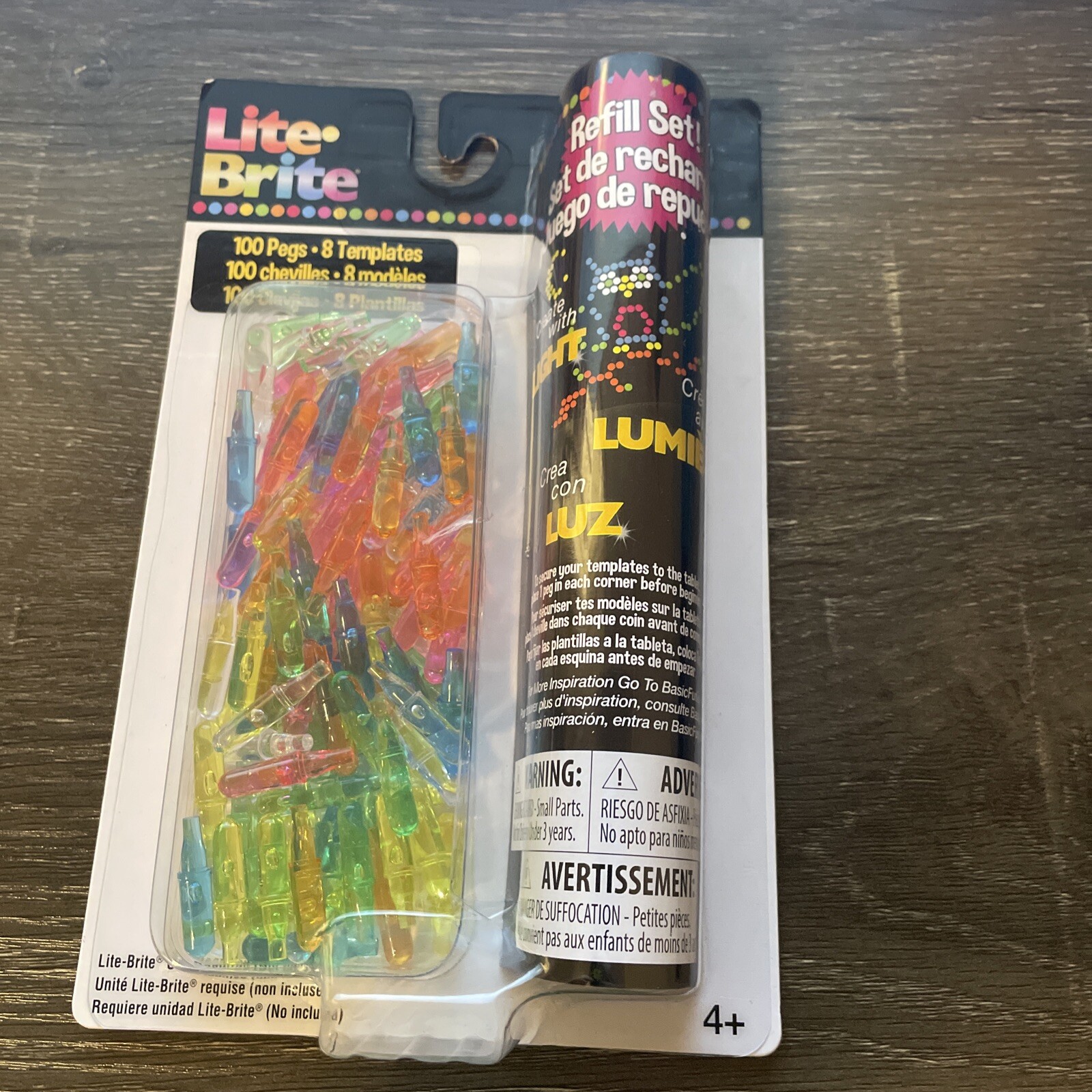 Lite-Brite Peg/Paper Refill-100 Pegs,8 Templates (fit Light Bright ...