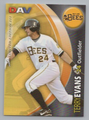 Terry Evans 2008 DAV Salt Lake Bees Angels Minor League Baseball Card ...