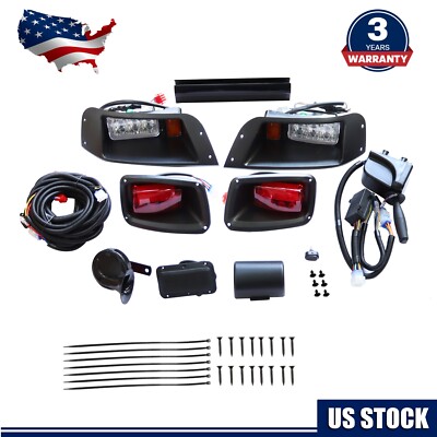 Golf Cart LED Full Light Kit with Turn Signal Switch for EZGO TXT G&E ...