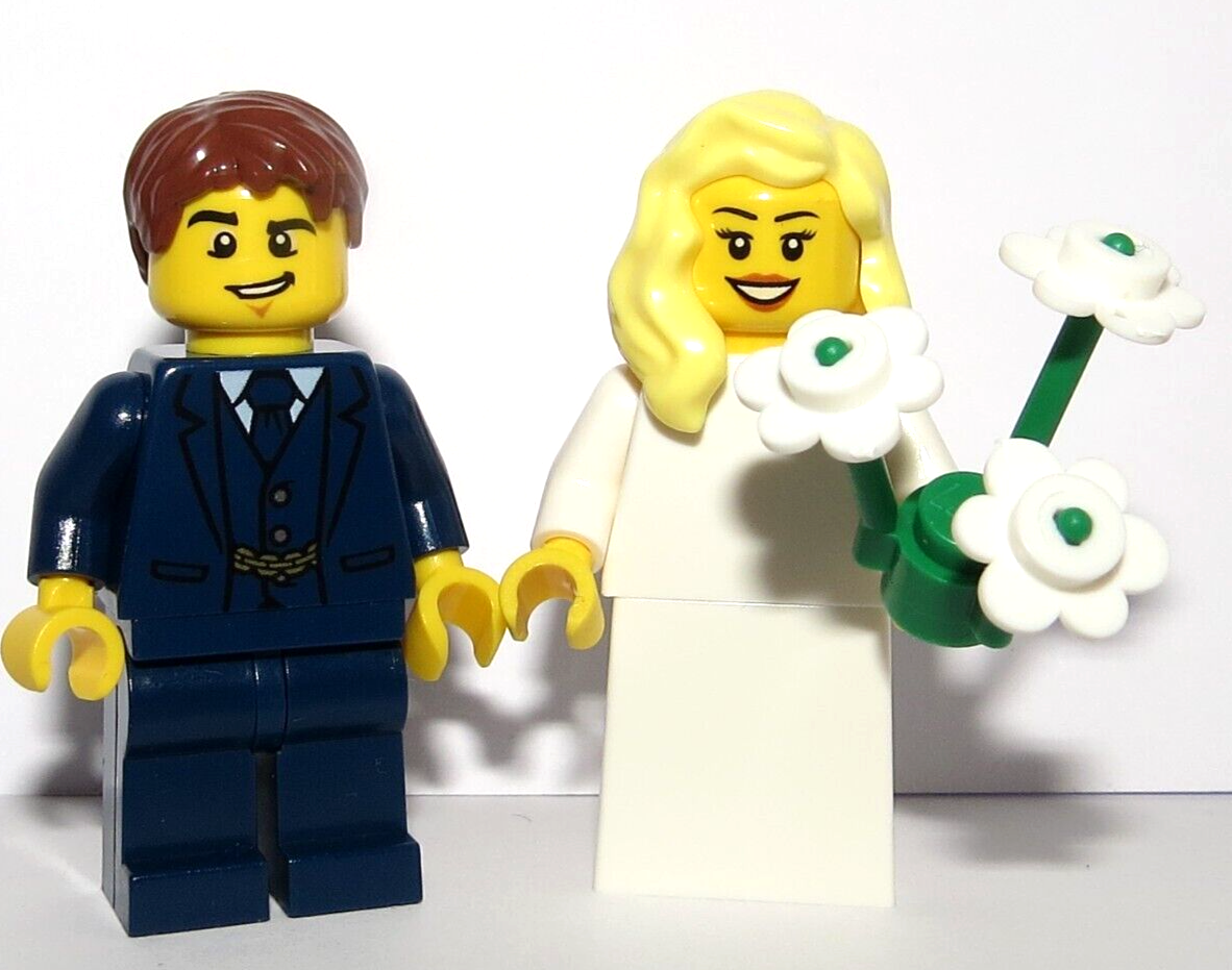 LEGO Bride Blonde Hair & Groom Dark Blue Suit Best Man Wedding ...