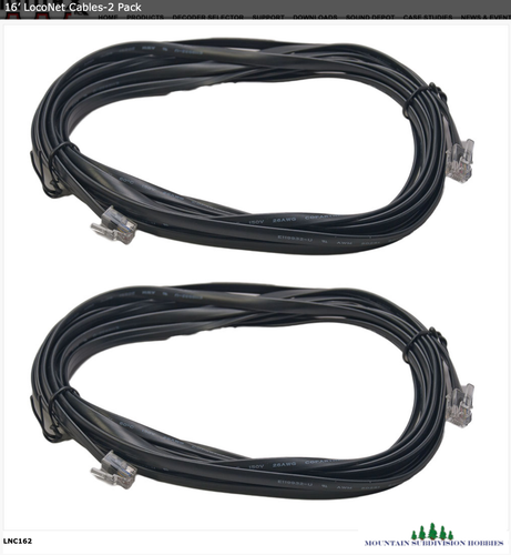Digitrax LNC162 16’ LocoNet Cables-2 Pack Factory made and tested $5 ...