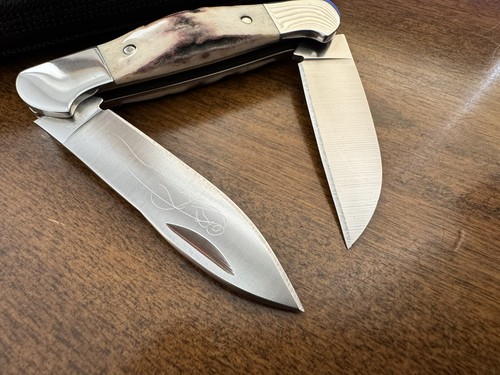 Buck Custom Folding Knife BOS S30V 154CM Blade Chuck Buck & AG Russell ...