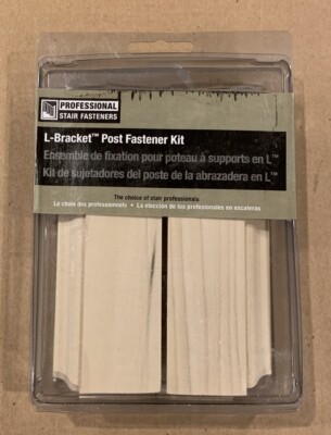 Professional Stair Fasteners 3" Poplar Wood L-Bracket Post Fastener Kit ...