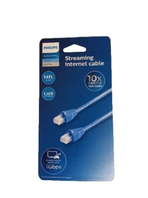 Philips Elite Cat6 Streaming 14ft Ethernet Cable - Blue, High-Speed ...