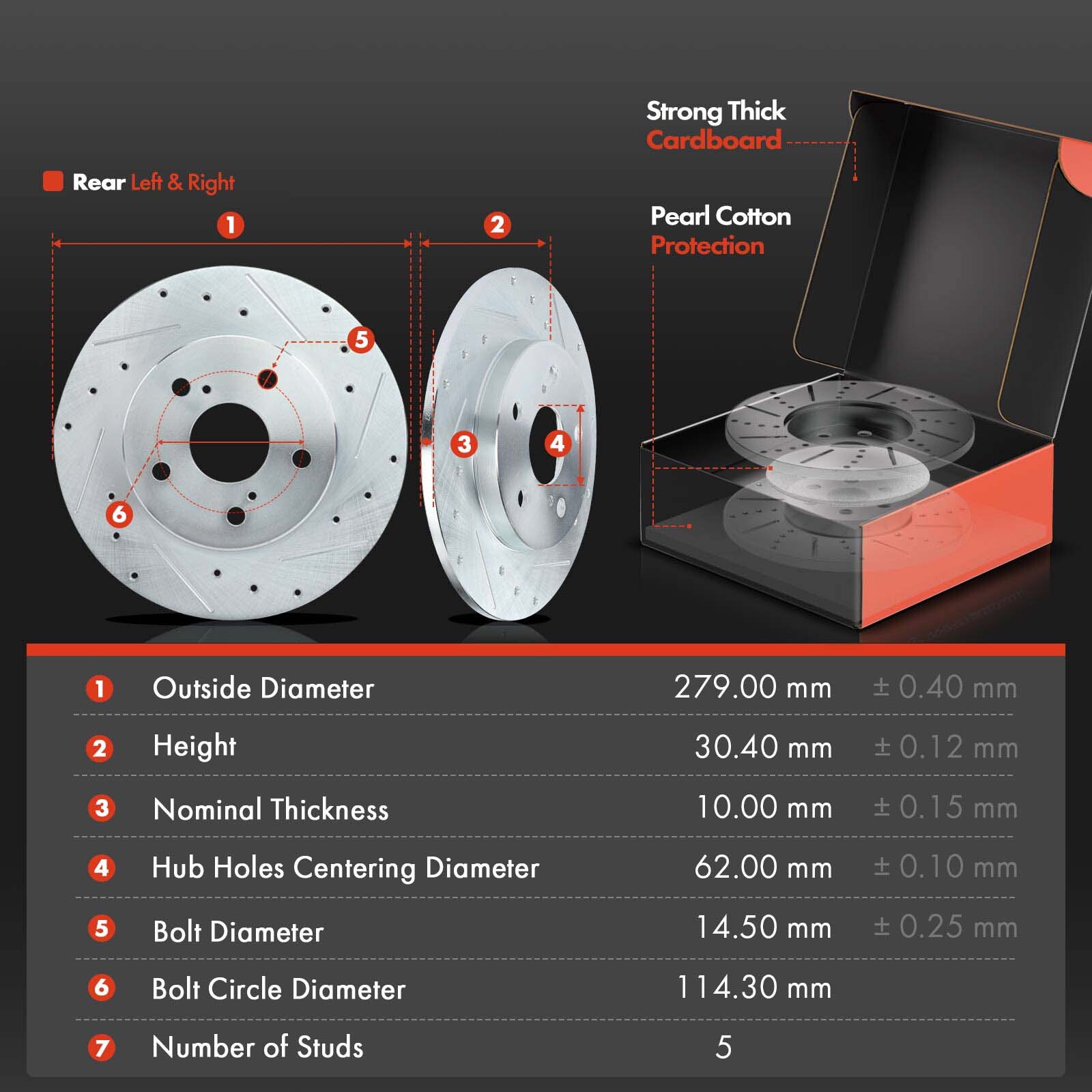 Rear Drilled Brake Rotors & Brake Pads for Toyota Matrix Scion xB ...