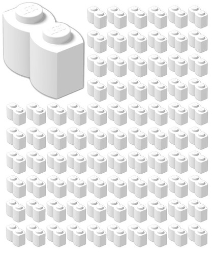 ☀️100x NEW LEGO 1x2 WHITE Modified LOG Bricks #30136 BULK Parts Pieces ...
