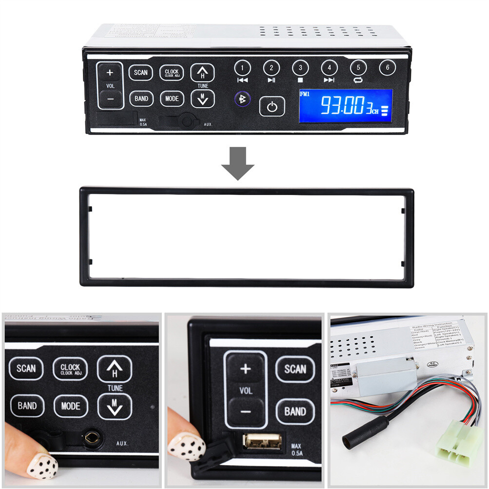 12V/24V Bluetooth Excavator Radio AUX FM/AM USB MIC Mp3 for Hitachi ...