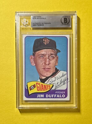 1965 TOPPS JIM DUFFALO #159 BECKETT AUTHENTIC SIGNED AUTOGRAPH CARD ...