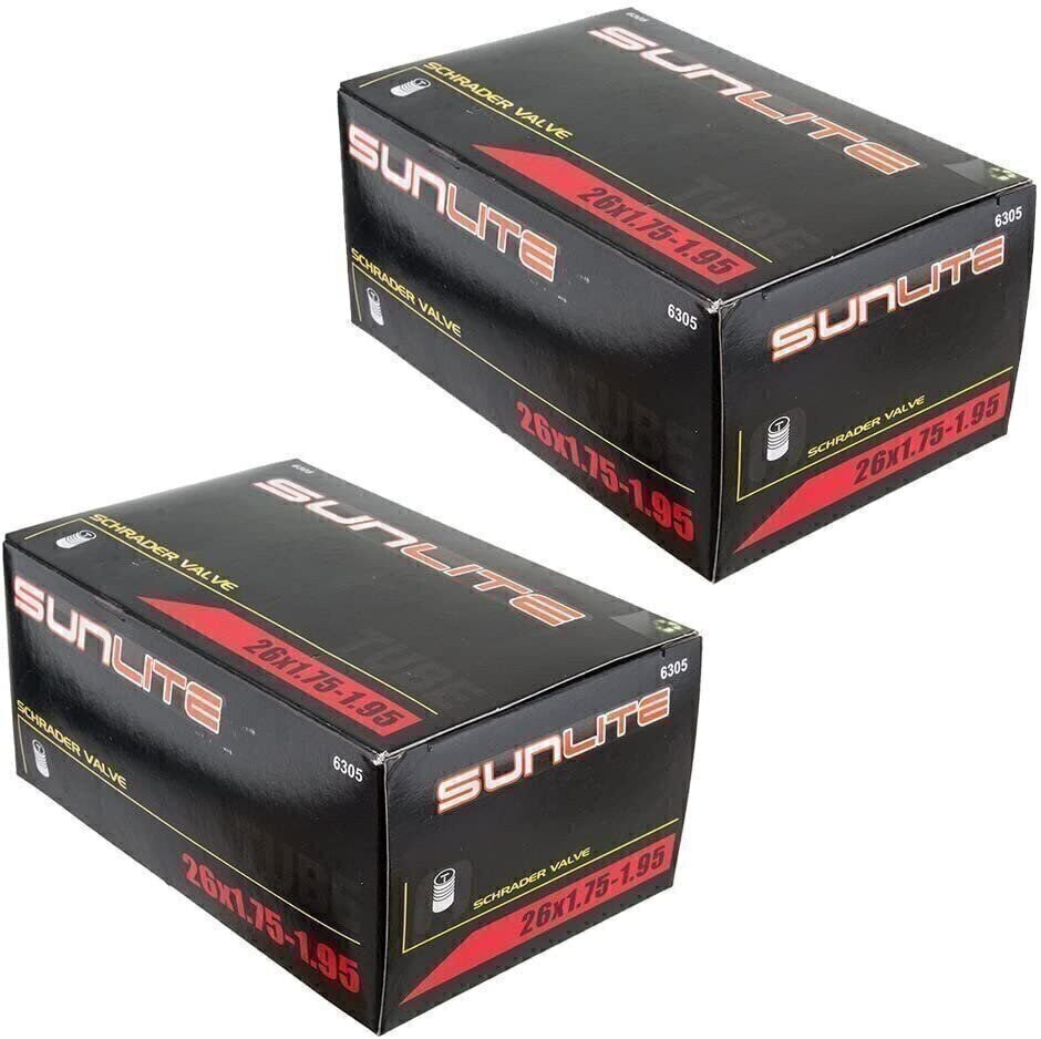 Sunlite Mountain Bike Inner Tubes 26" x 1.50-1.95" Schrader Valve - 2 ...