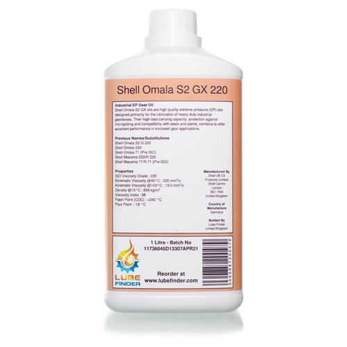 1L Shell Omala S2 GX 220 (Omala 71) ISO VG 220 EP Gear Oil | eBay