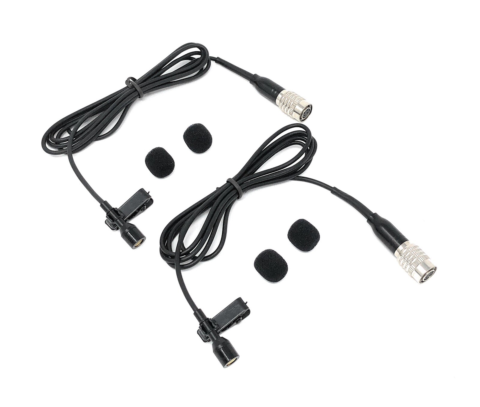 2 x Black Omnidirectional Tie Clip Lapel Lavalier Microphones for Audio ...