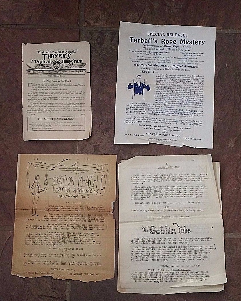 THAYER'S MAGIC VERY EARLY BALLYGRAM 2 & 33 & TARBELL ROPE MYSTERY ...