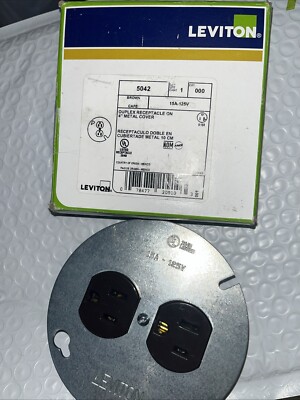 Leviton Duplex Receptacle 4-Inch Cover, Zinc Plated, 15A-125V Brown ...