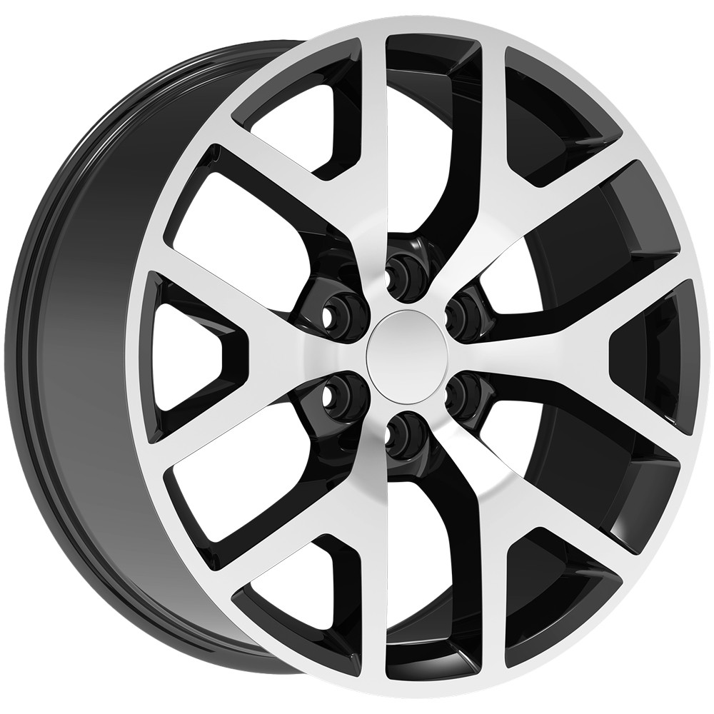(Set of 4) Replica PR169 20x9 6x5.5" +27mm Black/Machined Wheels Rims ...