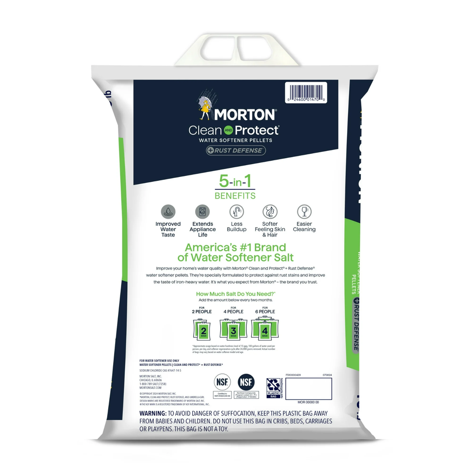 Clean & Protect Plus Rust Defense Water Softener Salt Pellets, 40 lb ...