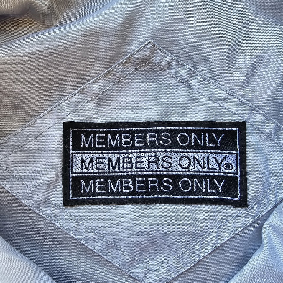 Vintage Members Only Jacket Men's XL Grey Lightweight Jacket Full Zip ...