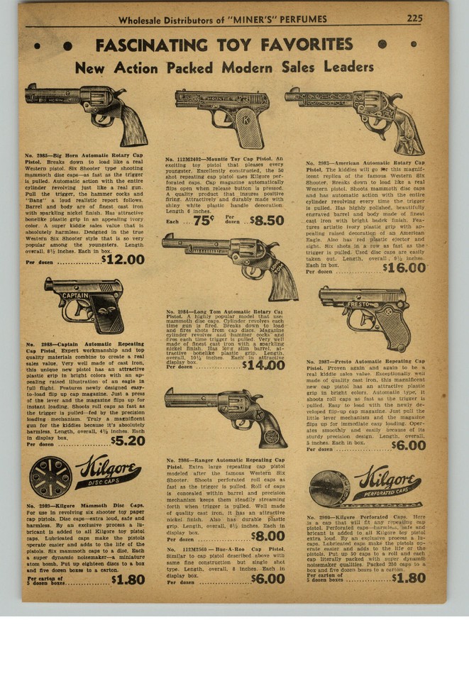 1948 PAPER AD Toy Cap Guns Kilgore Flash Gordon Air Ray Gun Training ...