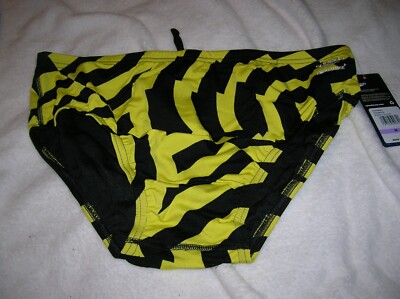 SPEEDO ENDURANCE+ - VORTEX MAZE PATTERN - BLACK & YELLOW - SIZE 38 ...