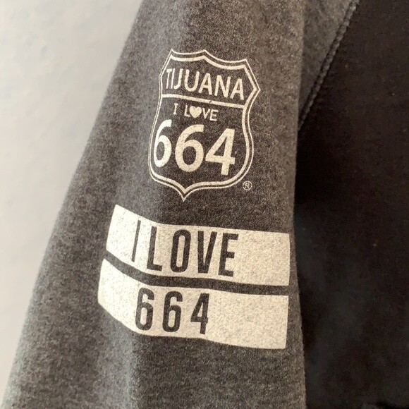Tijuana Republic Black & Gray Hoodie Sweatshirt - Gem