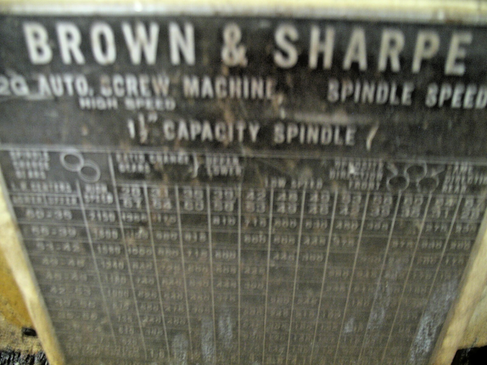 BROWN & SHARPE SCREW MACHINE "2G" 1-1/2" CAPACITY W/TOOLING, CAMS ETC | eBay