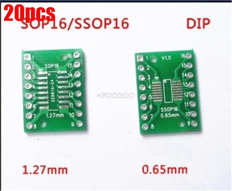 20Pcs SOP16 SSOP16 TSSOP16 To DIP16 0.65/1.27MM Adapter Pcb Board im | eBay