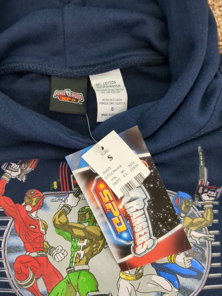 Mighty Morphin Power Rangers SPD Navy Hoodie Sweatshirt Boys Small (8 ...