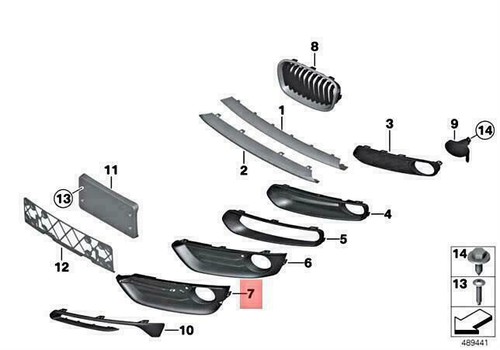 BMW F22 F23 218D 218I 220D 220DX 220I CLOSED GRID RIGHT 51117452300 NO ...