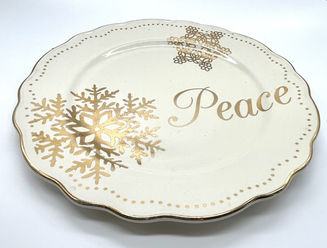 Snowflake Plates By Cracker Barrel 12 Piece Stoneware Dinnerware Set