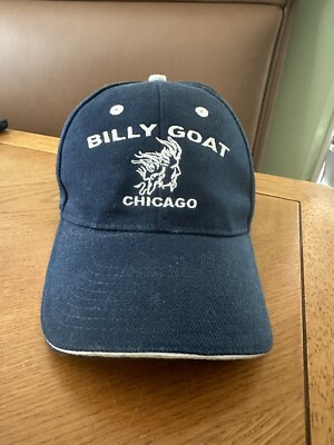 Billy Goat Baseball Bar Chicago Cubs Adjustable Hat Ball Cap Navy Blue ...