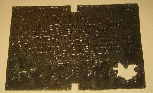Sir Francis Drake's Plate of Brass - reproduction - historical hoax ...