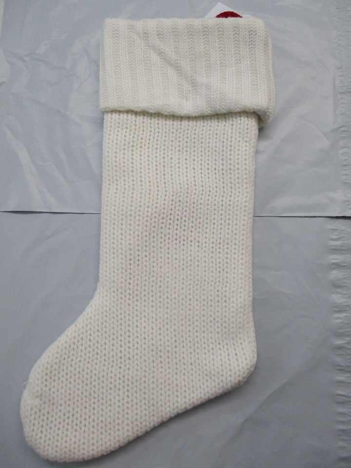 WONDERSHOP TARGET WHITE KNIT CHRISTMAS STOCKING LETTER Y MONOGRAM 18 ...