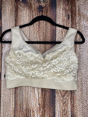 SANKOM Patent Classic Support Posture Lace Bra for Women’s XXXL Beige ...