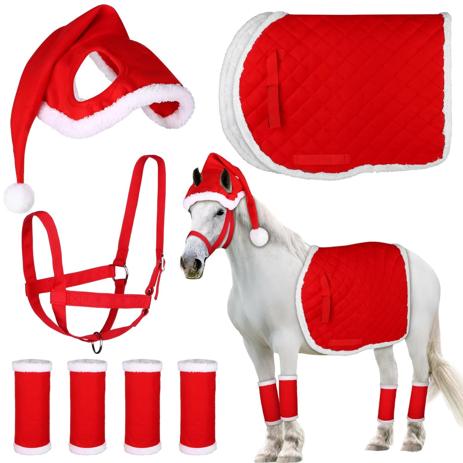 7 Pcs Horse Christmas Tack Christmas Horse Costume Accessories Holiday ...