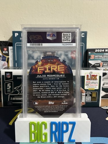 Julio Rodriguez 2022 Topps Fire #EF-30 Rookie On Fire Die-Cut Mariners | PSA 9 | eBay